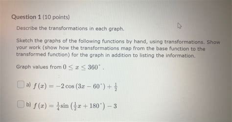 solved question 1 10 points describe the transformations