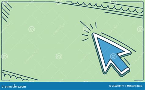 A Plain Green Background With A Single Blue And White Cursor In The