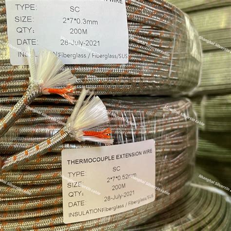 Silvertin Kx Fibreglass Flat Twin Thermocouple Cable With
