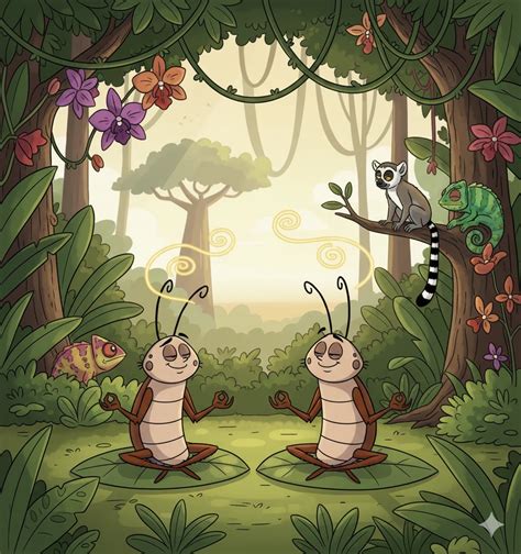 Rube Roach And Reg Roach Are Doing A Meditation At Madagascar Gemini