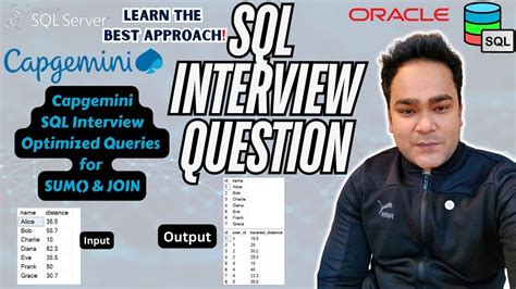 Capgemini Sql Interview Optimized Queries For Summing Traveled
