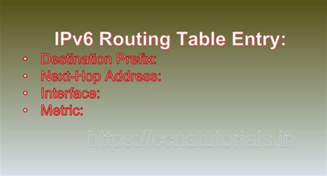 IPv6 Routing Table And Management CCNA TUTORIALS