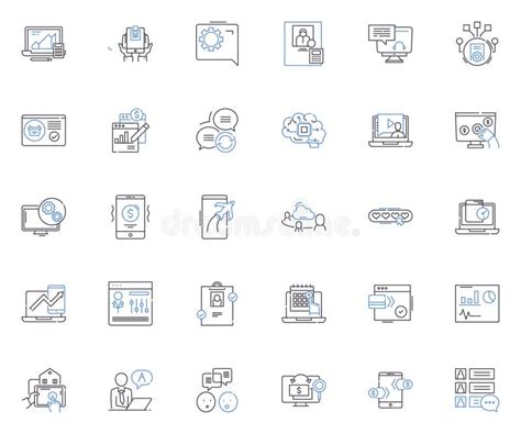 Customer Assisatance Line Icons Collection Support Help Assistance Guidance Aid Service