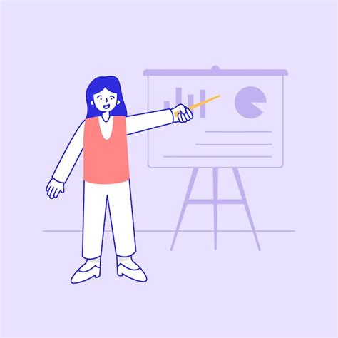 Premium Vector A Businesswoman Presenting A Data And Chart