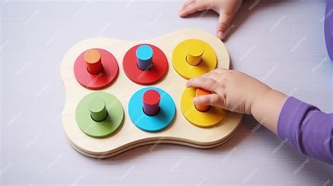 Premium Photo Little Hands Press Buttons On A Musical Sensory Wall Engaging In Auditory And