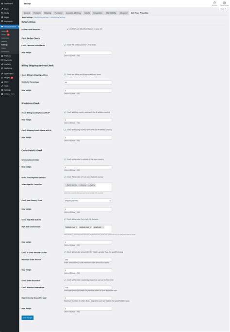 Anti Fraud Protection Documentation Woocommerce