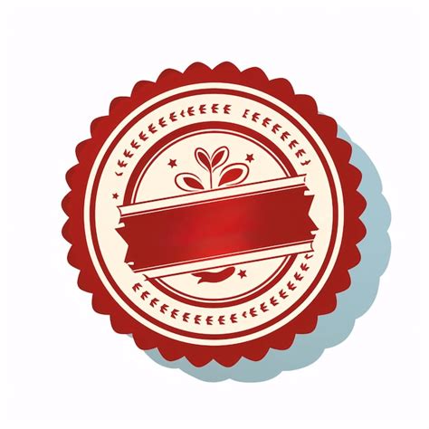 A Red And White Circular Label Premium Ai Generated Image