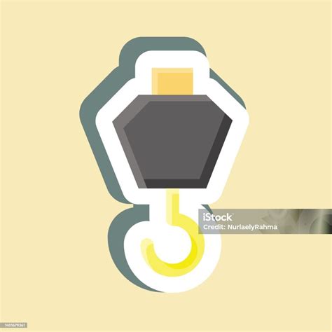 스티커 크레인 후크 건물 기호에 적합합니다 편집 가능한 간단한 디자인 디자인 템플릿 벡터 간단한 그림 강철에 대한 스톡 벡터