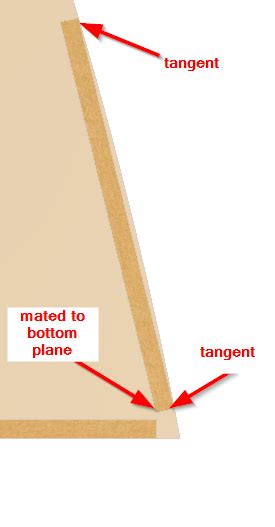 straight part tangent to curve in assembly part can be flipped with