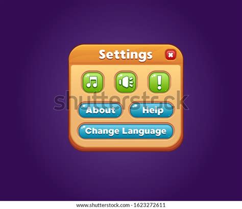 Game Ui Popup Setting Window Graphical Stock Vector Royalty Free Shutterstock