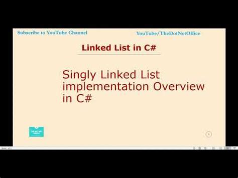 Part Singly Linked List Implementation Overview In Linked List C Linked List Tutorials In