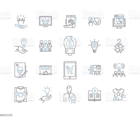 공개 연구 라인 아이콘 모음입니다 혁신 발견 돌파구 과학 탐사 탐구 분석 벡터 및 선형 그림 데이터 정보 지식 개요 표지판 세트 개발에 대한 스톡 벡터 아트 및 기타 이미지