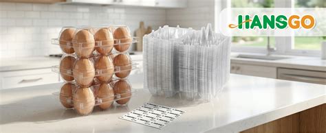 Hansgo 60 Pcs 6 Count Plastic Egg Cartons Bulk With 60pcs