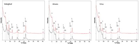 Diffraction Patterns Of Air Dried Red And Ethylene Glycolated Black