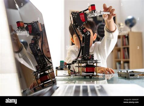 Students Learning Robot Programming Stock Photo Alamy