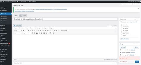 Advanced Editor Tools Cách Cài Plugin Soạn Thảo Wordpress