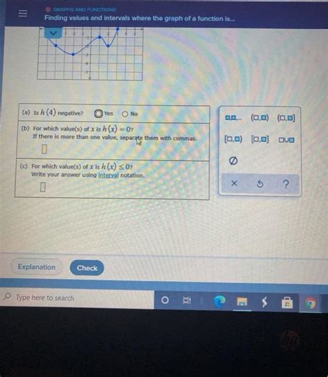 Solved Graphs And Functions Finding Values And Intervals