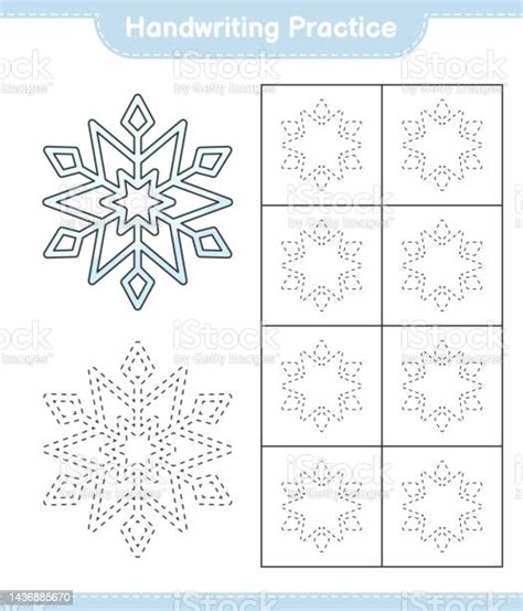 필기 연습 눈송이의 추적 라인 교육 어린이 게임 인쇄 가능한 워크 시트 벡터 일러스트 레이 션 0명에 대한 스톡 벡터 아트 및 기타 이미지 Istock
