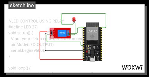Led Using Relay Wokwi Esp32 Stm32 Arduino Simulator
