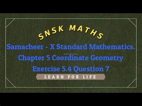 Chapter 5 Coordinate Geometry Exercise 5 4 Question 7 YouTube
