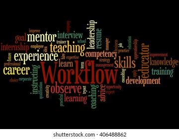Workflow Word Cloud Concept On Black Stock Illustration Shutterstock