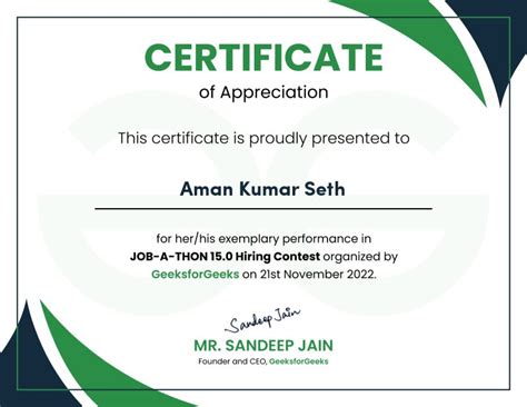 Aman Seth On Linkedin Participation Contest Geek Geeksforgeeks