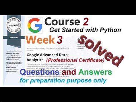 Answers Get Started With Python Course Week Solved Advanced Data Analytics Coursera