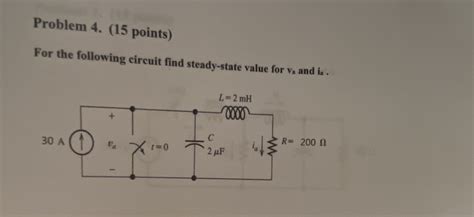 solved for the following circuit find steady state value for