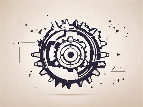 Premium Ai Image Settings Gear Icon Abstract Geometric Design Lines Triangles Particles Modern