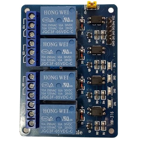 módulo relé 5v 4 canais 10a opto isolado