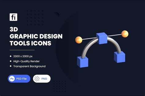 Premium Psd 3d Illustration Graphic Design Vector Path Tool