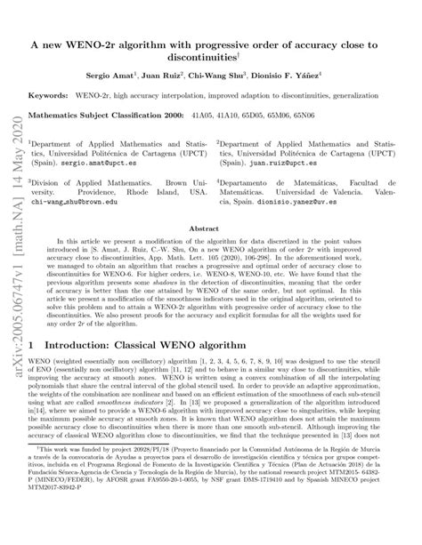 a new weno 2r algorithm with progressive order of accuracy close to