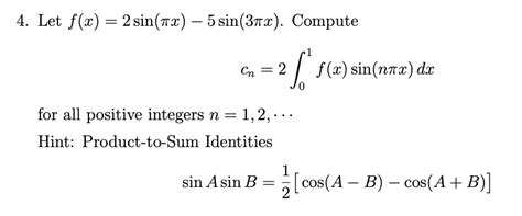solved let f x 2sin πx −5sin 3πx compute