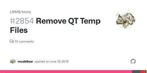 Remove QT Temp Files Issue LMMS Lmms GitHub