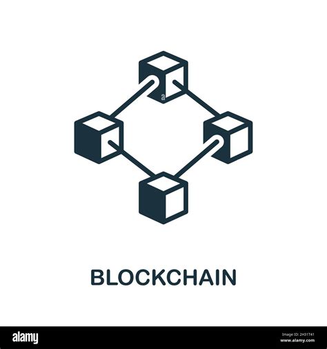 Blockchain Icon Monochrome Sign From Industry 40 Collection Creative Blockchain Icon