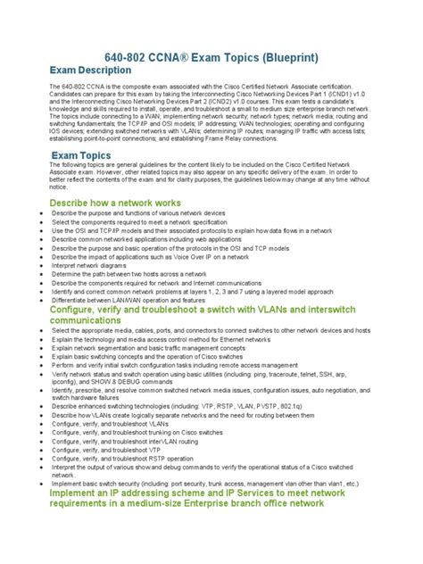 640 802 Exam Topics Download Free Pdf Computer Network Cisco Certifications