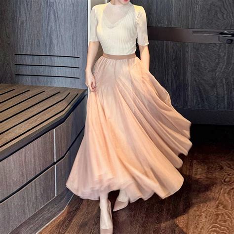 샤인앤수 샤스커트 플리츠스커트 쉬폰치마