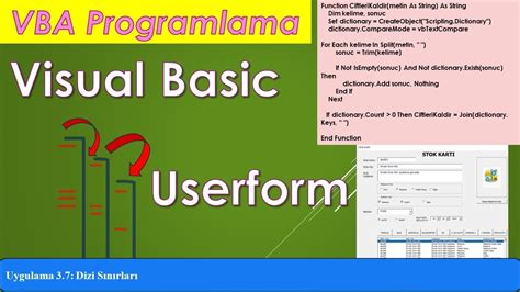 Excel Vba Uygulama 37 Dizi Sınırları Youtube