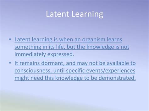 Ppt Latent Learning Powerpoint Presentation Free Download Id 2716320