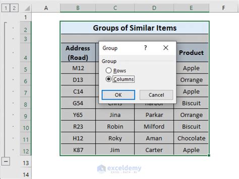 how to group similar items in excel 4 common ways exceldemy