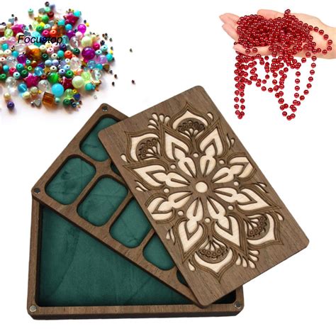 Focus Bead Storage Container Magnetic Bead Tray Wooden Bead Sorting