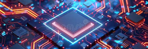 Semiconductor World With Dark Blue Background And Wide Angle Stock Illustration Illustration