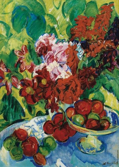 Натюрморт с фруктами и цветами Тархов Н А Tile Murals Still Life Fruit Still Life