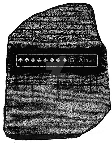 Konami Code Rosetta Stone Digital Artwork By Iceboxillustrations On