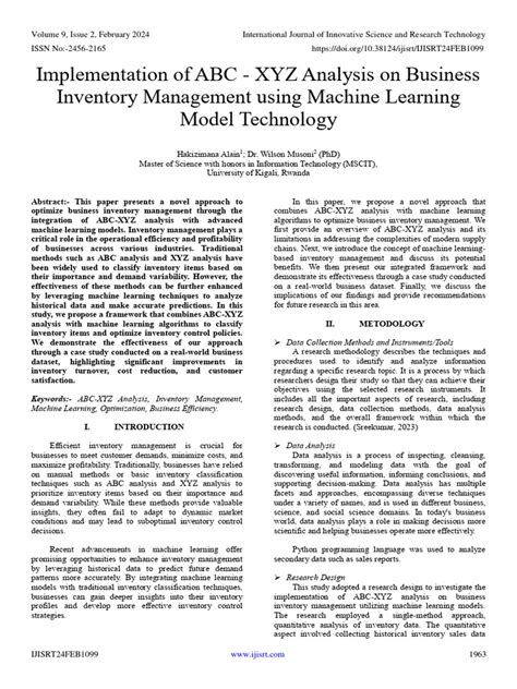 implementation of abc xyz analysis on business inventory management