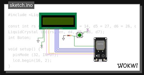 Lcd16x2 Wokwi Esp32 Stm32 Arduino Simulator