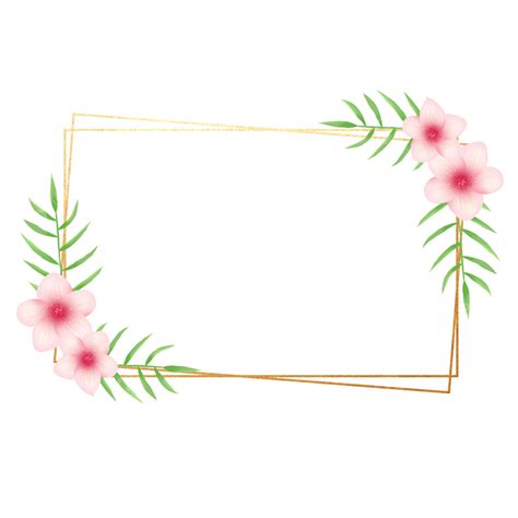 핑크 핸드 드로잉 금박 싱 그 러 운 결혼식 화훼 테두리 일러스트 분홍 손으로 그린 신선한 Png 일러스트 및 Psd 이미지 무료 다운로드 Pngtree
