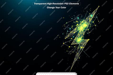 lighting bolt form lines triangles and particle style design premium