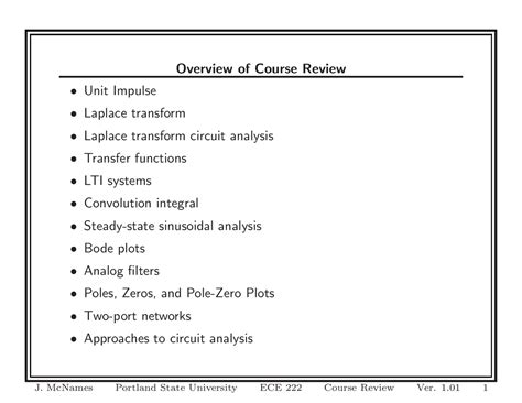 Review Sheet For Electric Circuit Analysis Ii Ece 222 Docsity