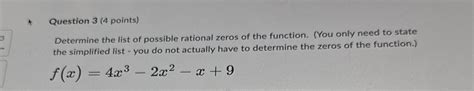 solved question 3 4 ﻿points determine the list of possible